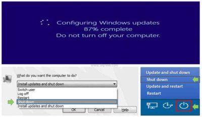 How to shutdown Windows PC without installing updates